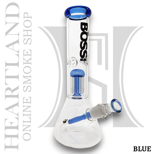 12" Boss Glass Tree Perc Beaker Bong - Heartland Smoke Shop