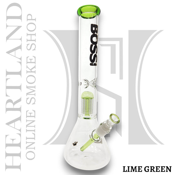 16" Boss Glass Tree Perc Beaker Bong - Heartland Smoke Shop