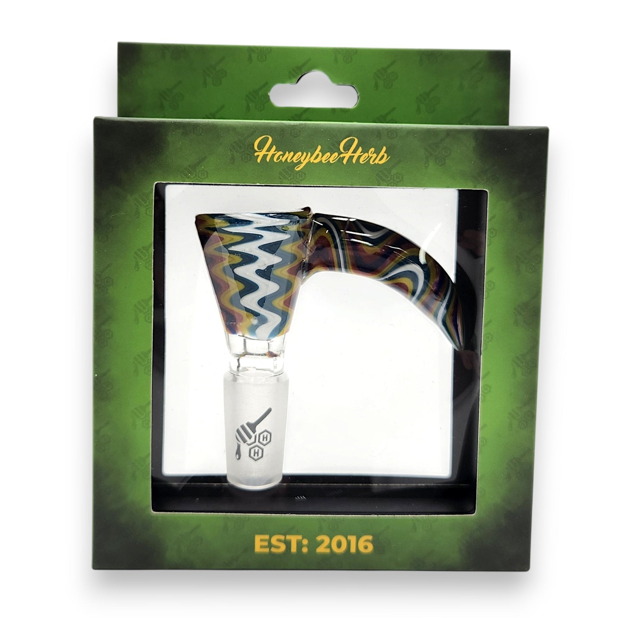 Color Striped Glass Bowl Head 14mm Male - Heartland Smoke Shop
