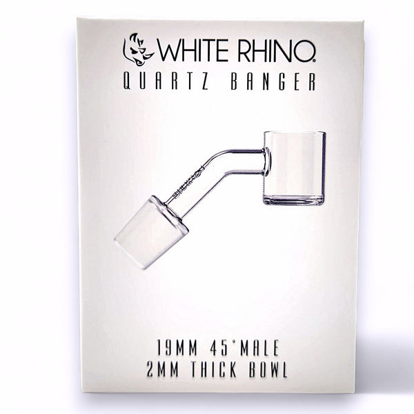 White Rhino Quartz Banger 19mm Male 45 deg - Heartland Smoke Shop